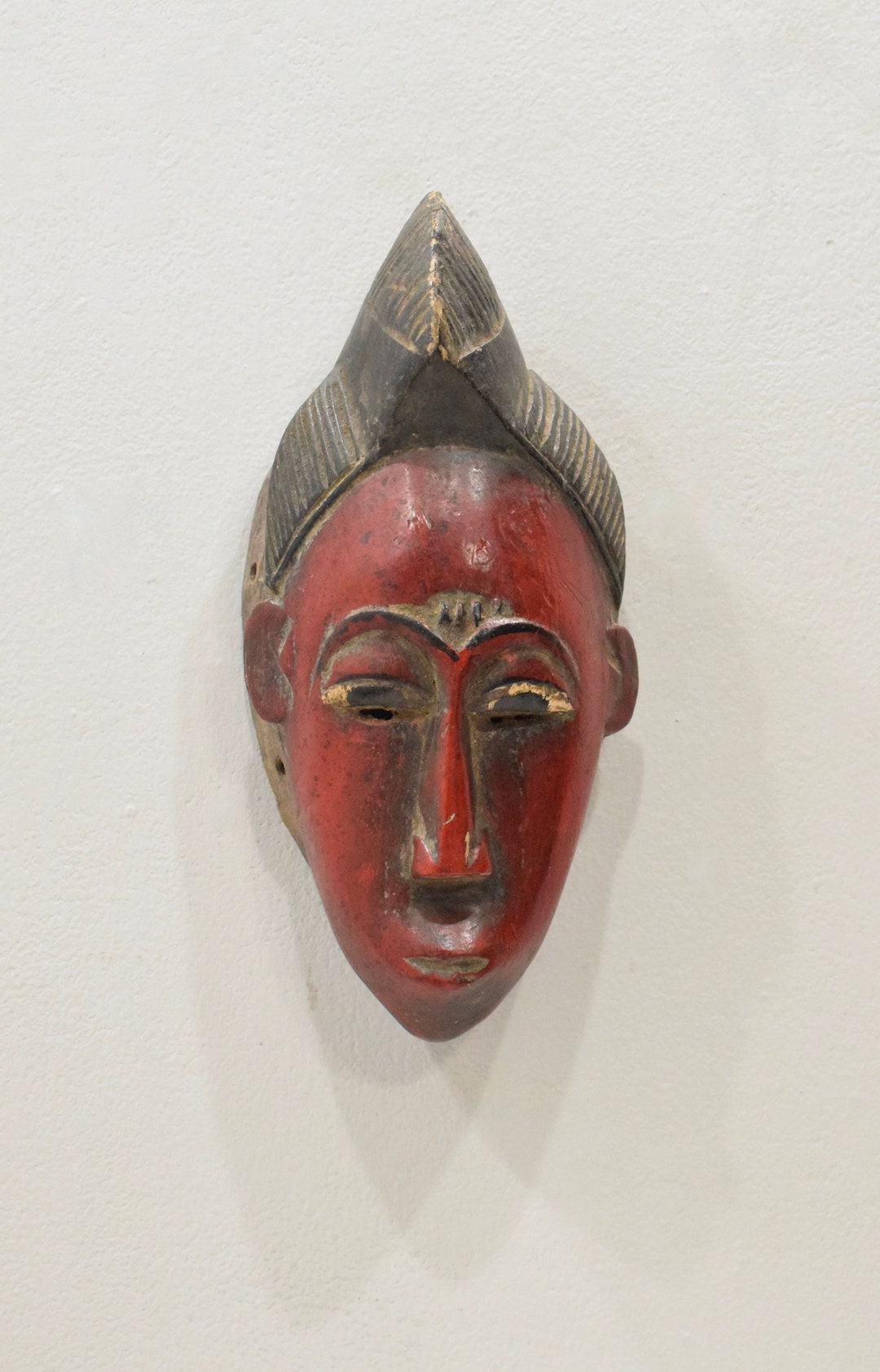 African Mask Wood Crest Baule Tribe Mask - Etsy