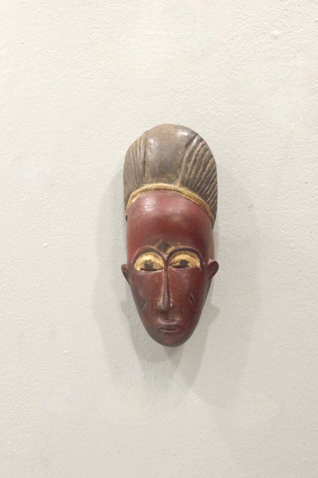 African Mask Wood Crest Baule Mask - Etsy