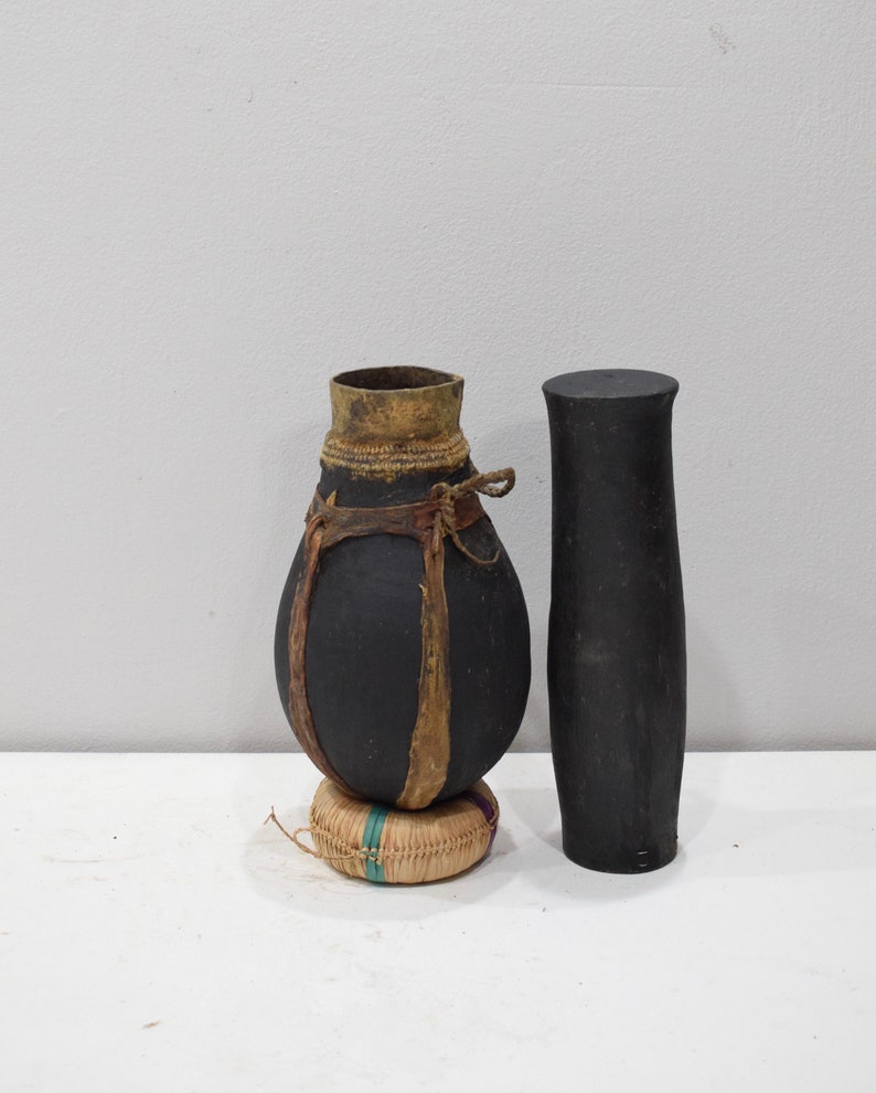 African Turkana Tribe Milk Wood Leather Container | Etsy