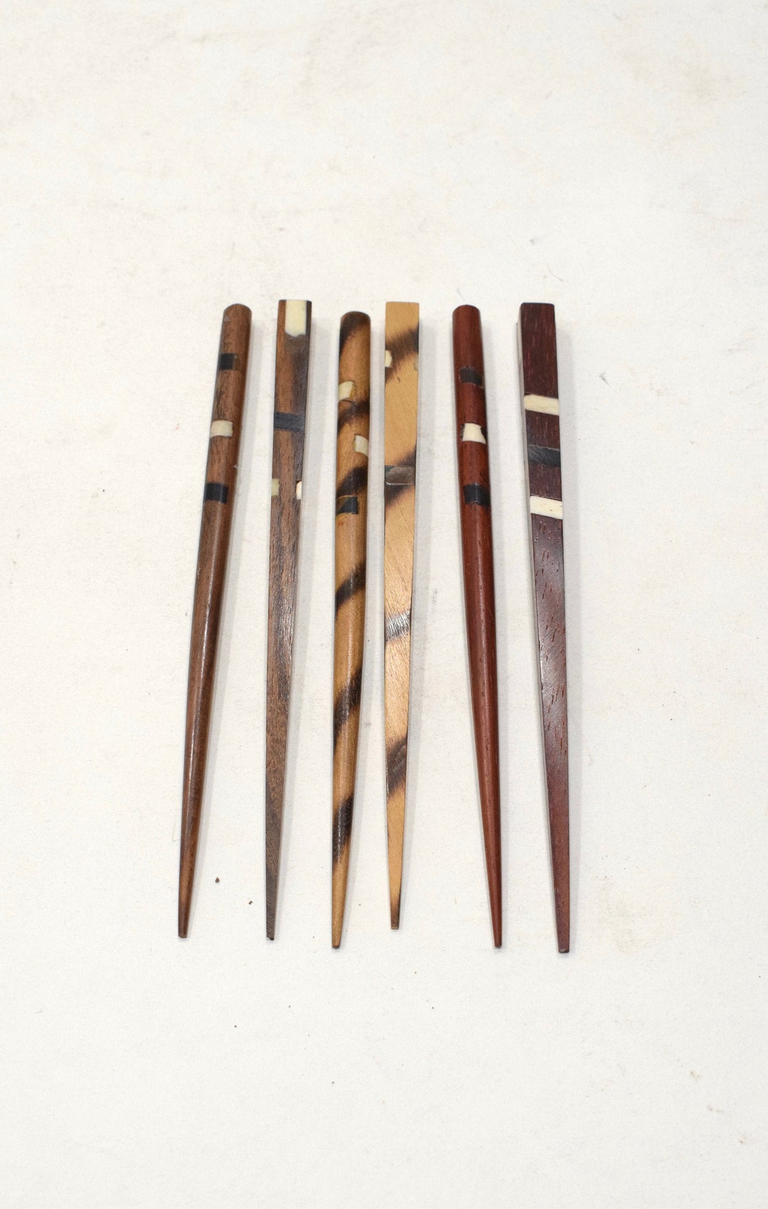 Hair Sticks Indonesian Assorted Inlaid Wood Hair Sticks - Etsy