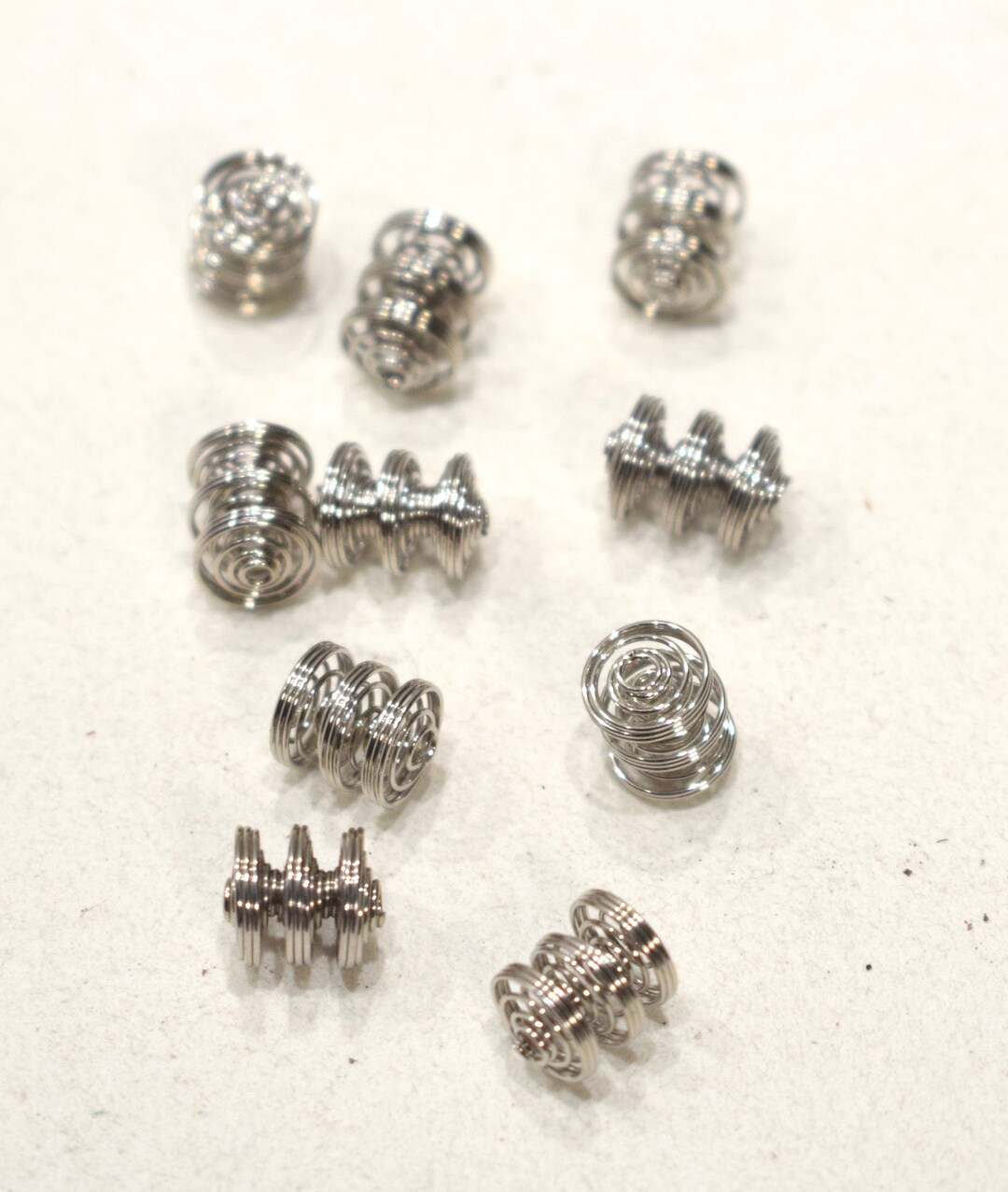 Silver Coil Spring Beads - Etsy