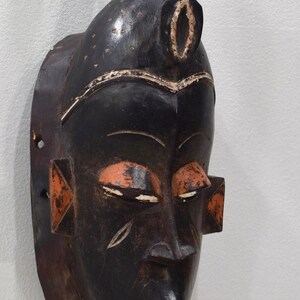 African Mask Baule Black Wood Mask Mask Ivory Coast - Etsy