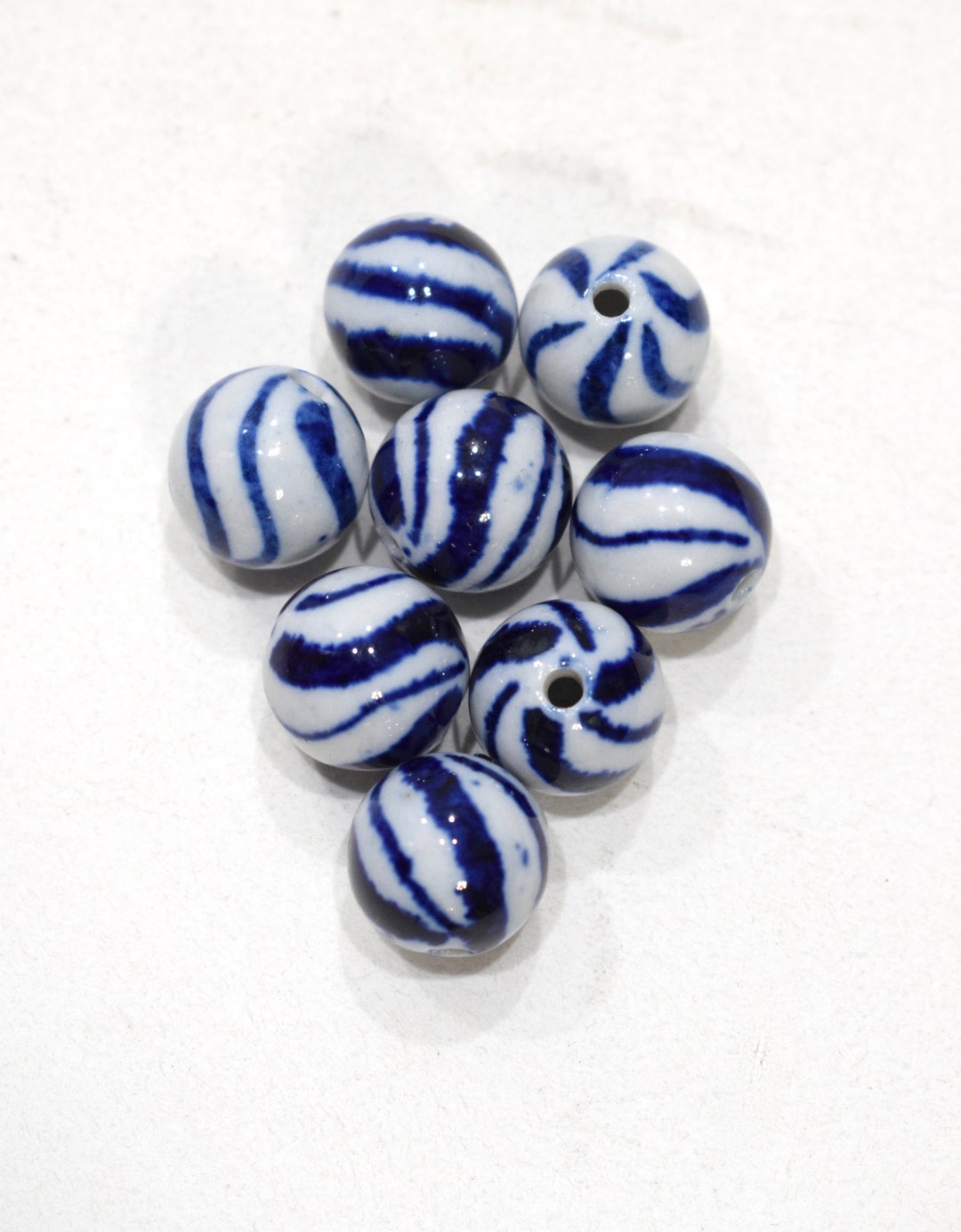 Beads Chinese Blue White Porcelain Beads 14mm - Etsy