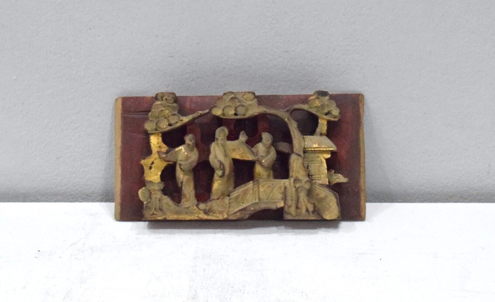 Chinese Carved Wood Gold Leaf Panel - Etsy