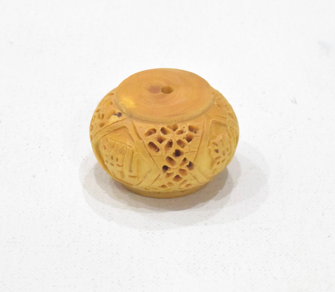 Chinese Yellow Willow Short Barrel Box Carved Wood Bead - Etsy
