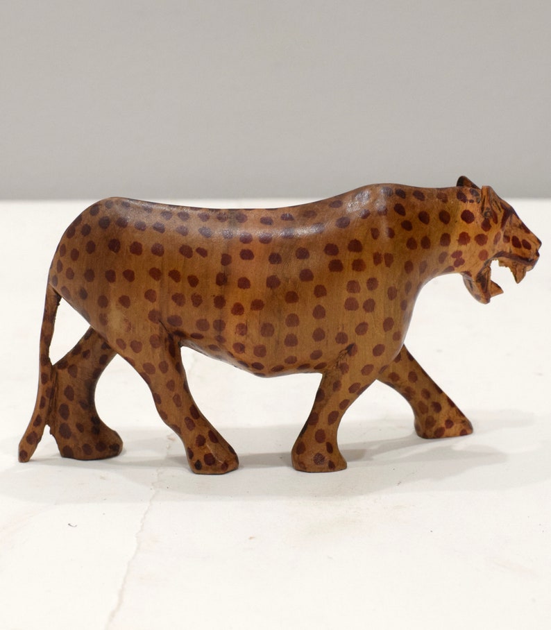 African Statue Leopard Carved Wood Statue Kenya - Etsy
