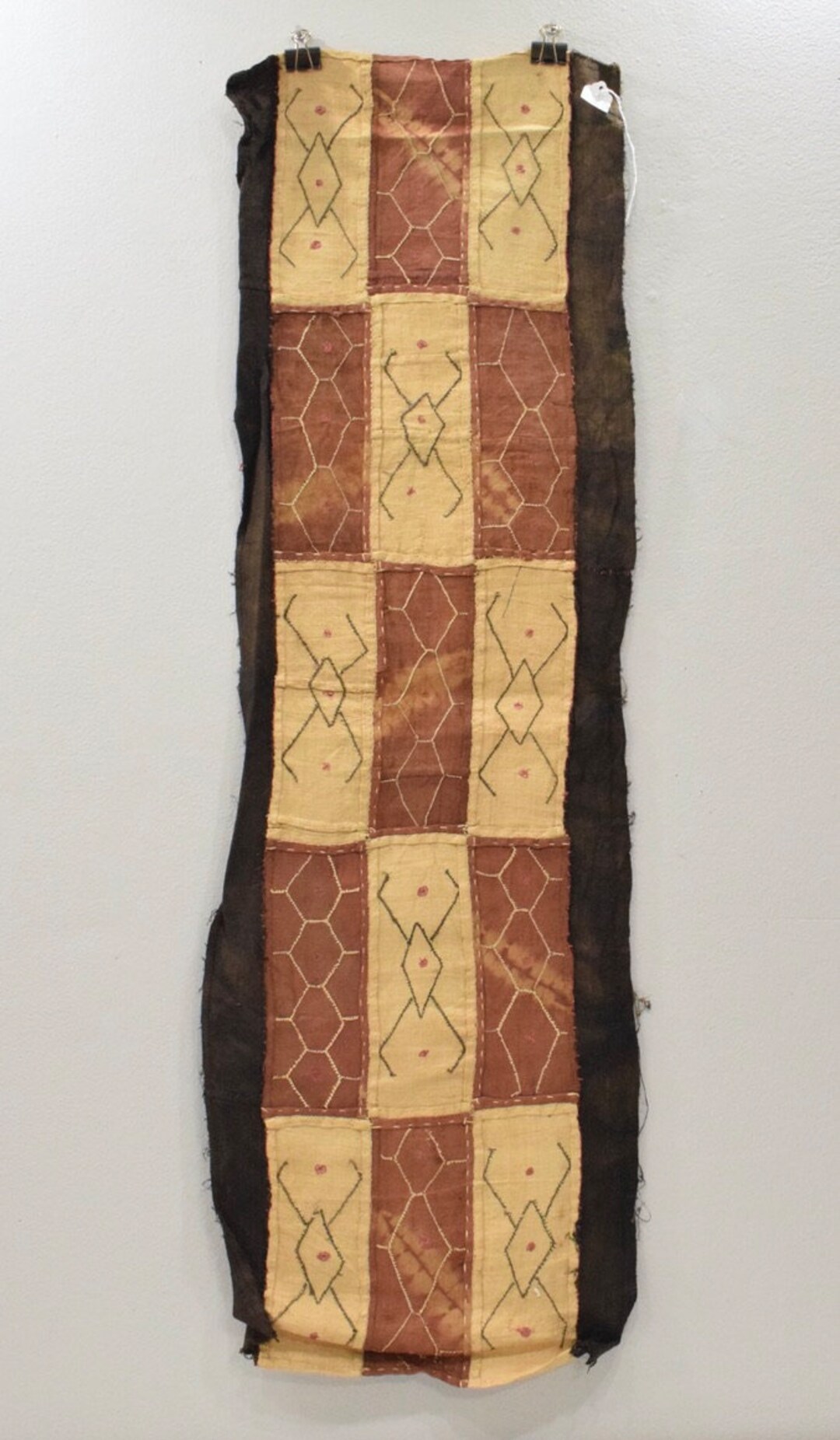 African Kuba Cloth Natural Woven Raffia Table Runner Congo - Etsy