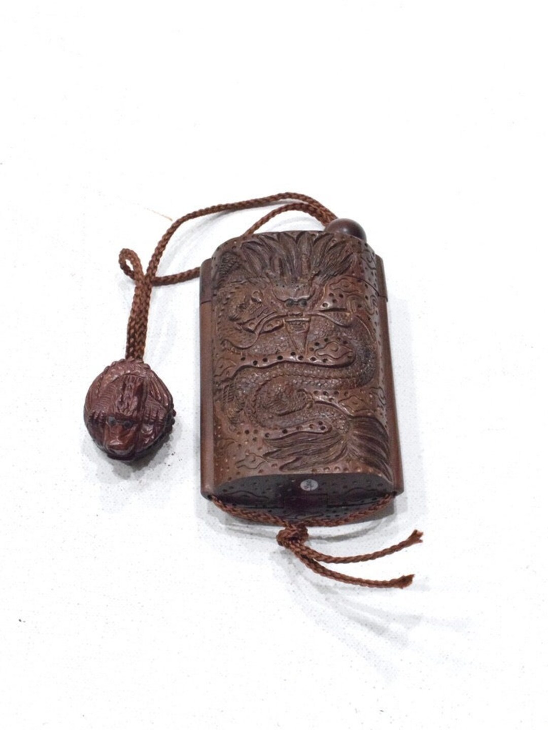 Chinese Japanese Carved Wood Dragon Inro Box - Etsy