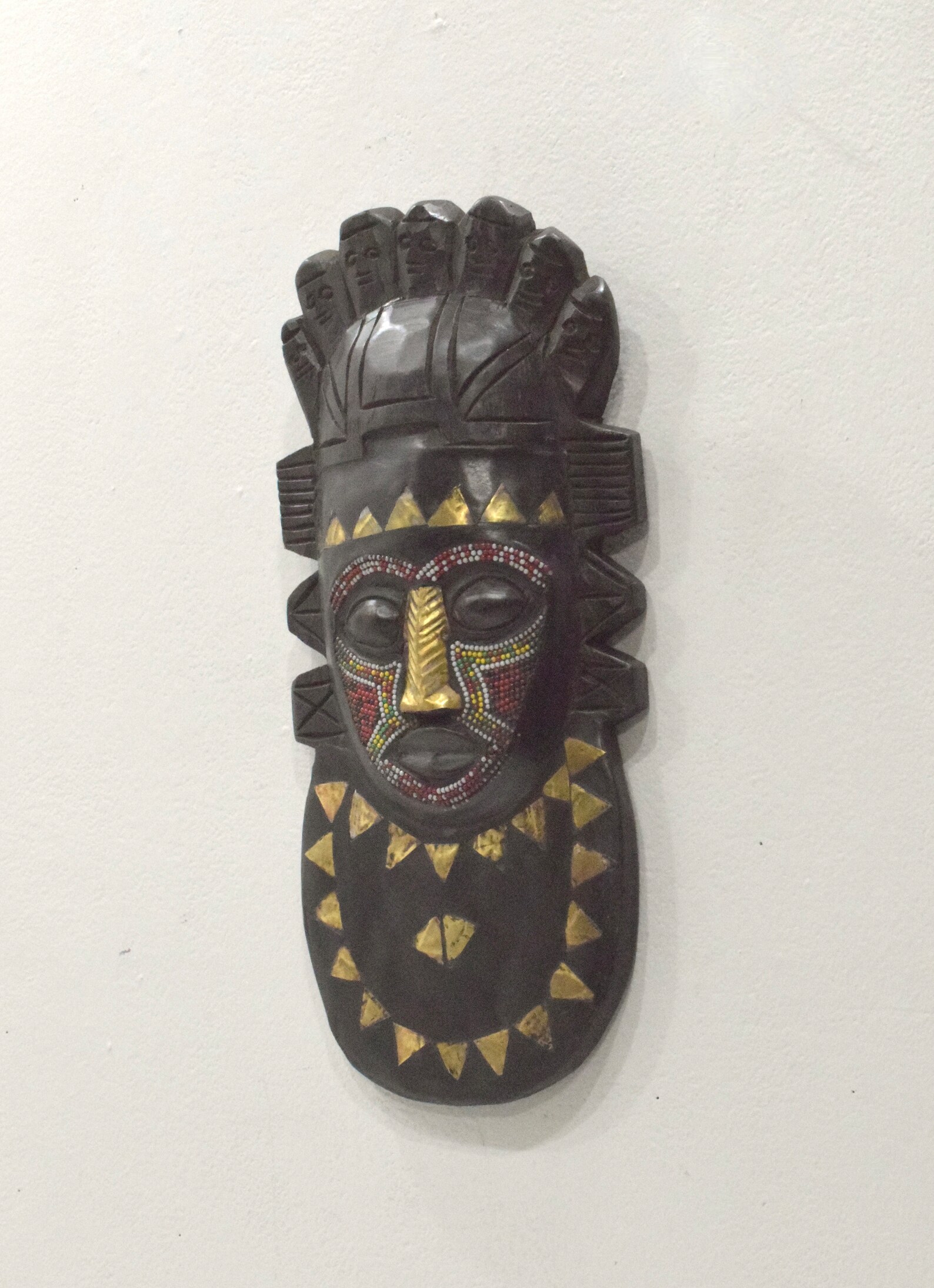 African Mask Carved Wood Benin Beaded Mask - Etsy