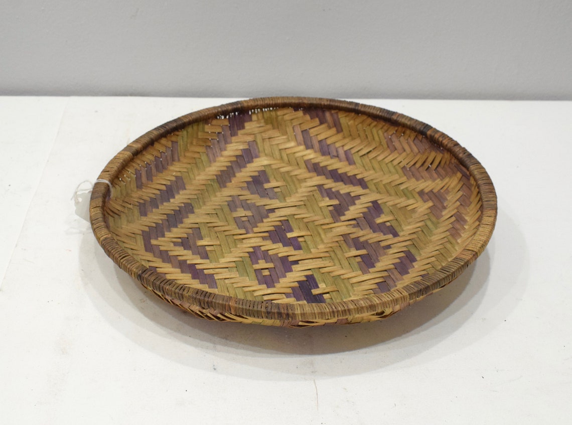 Basket African Winnowing Woven Reed Tray Basket Kenya - Etsy
