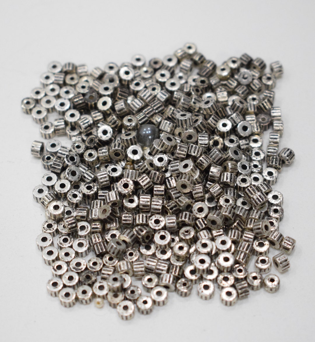 Beads Silver Small Round Grooved Beads 4mm - Etsy