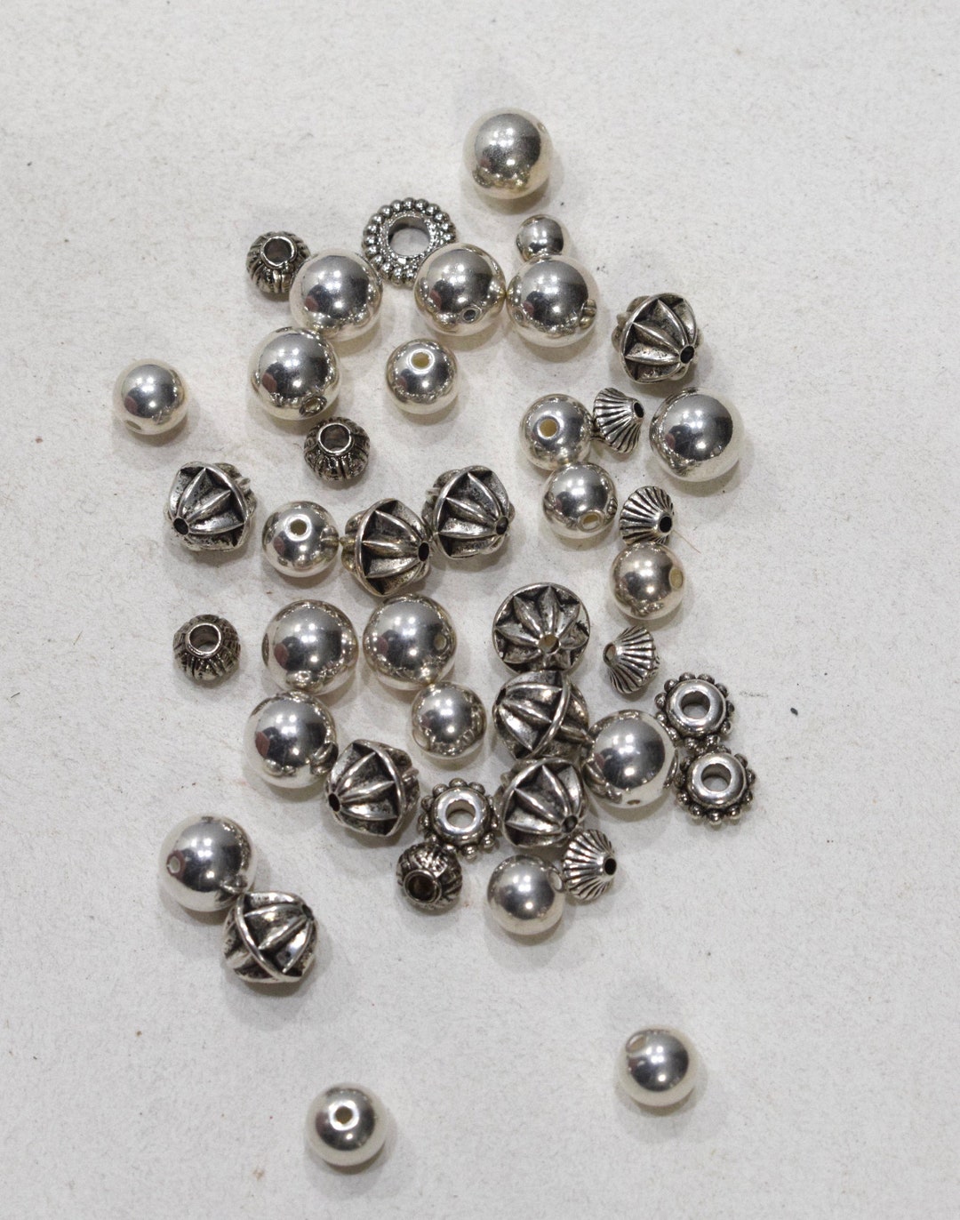 Beads Assorted Silver Beads 6-10mm - Etsy