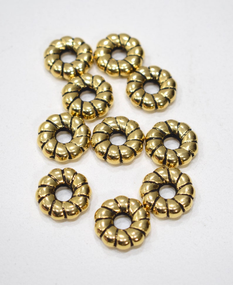 Beads Gold Fluted Donut Beads 18mm | Etsy