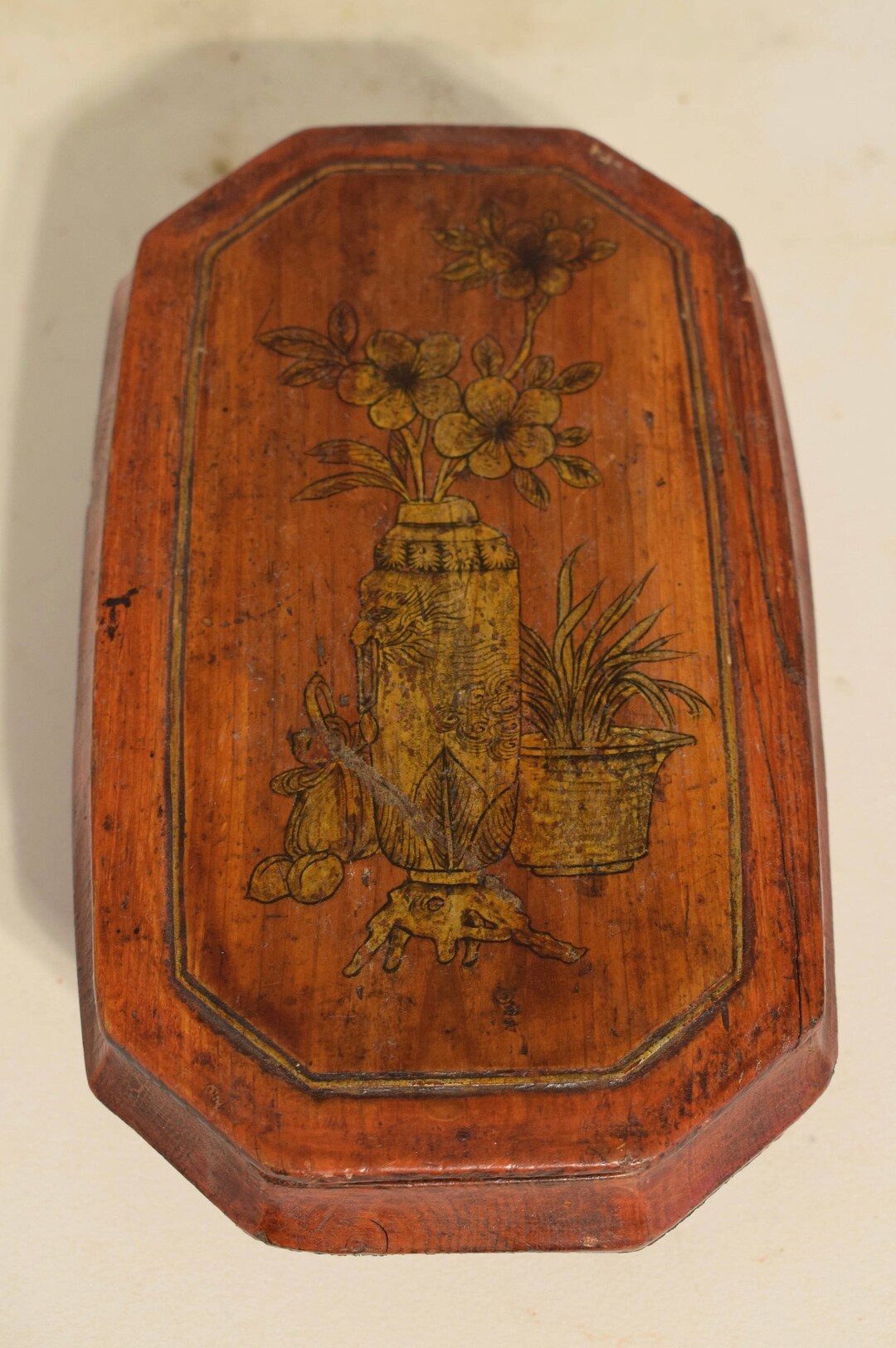 Chinese Antique Painted Lacquered Wood Storage Box - Etsy