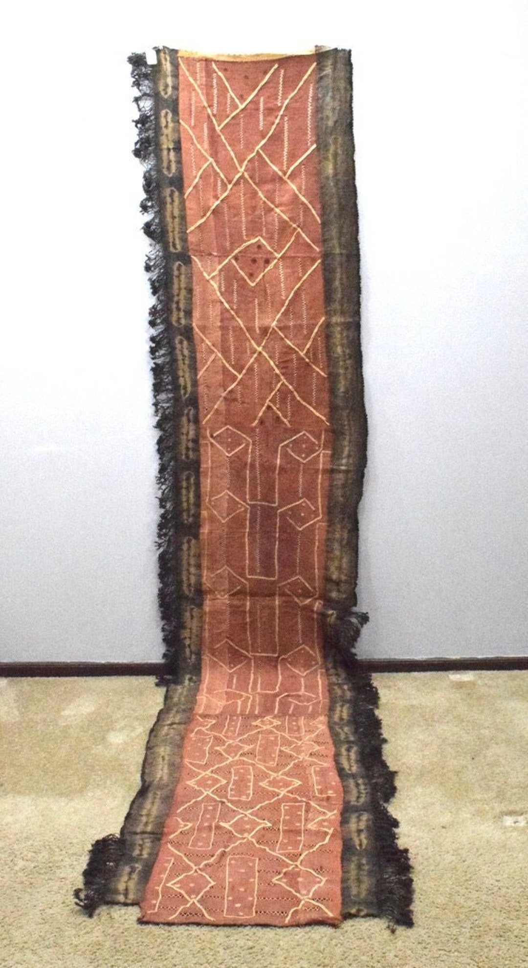 Kuba Cloth African Natural Woven Raffia Handmade Fabric Congo - Etsy