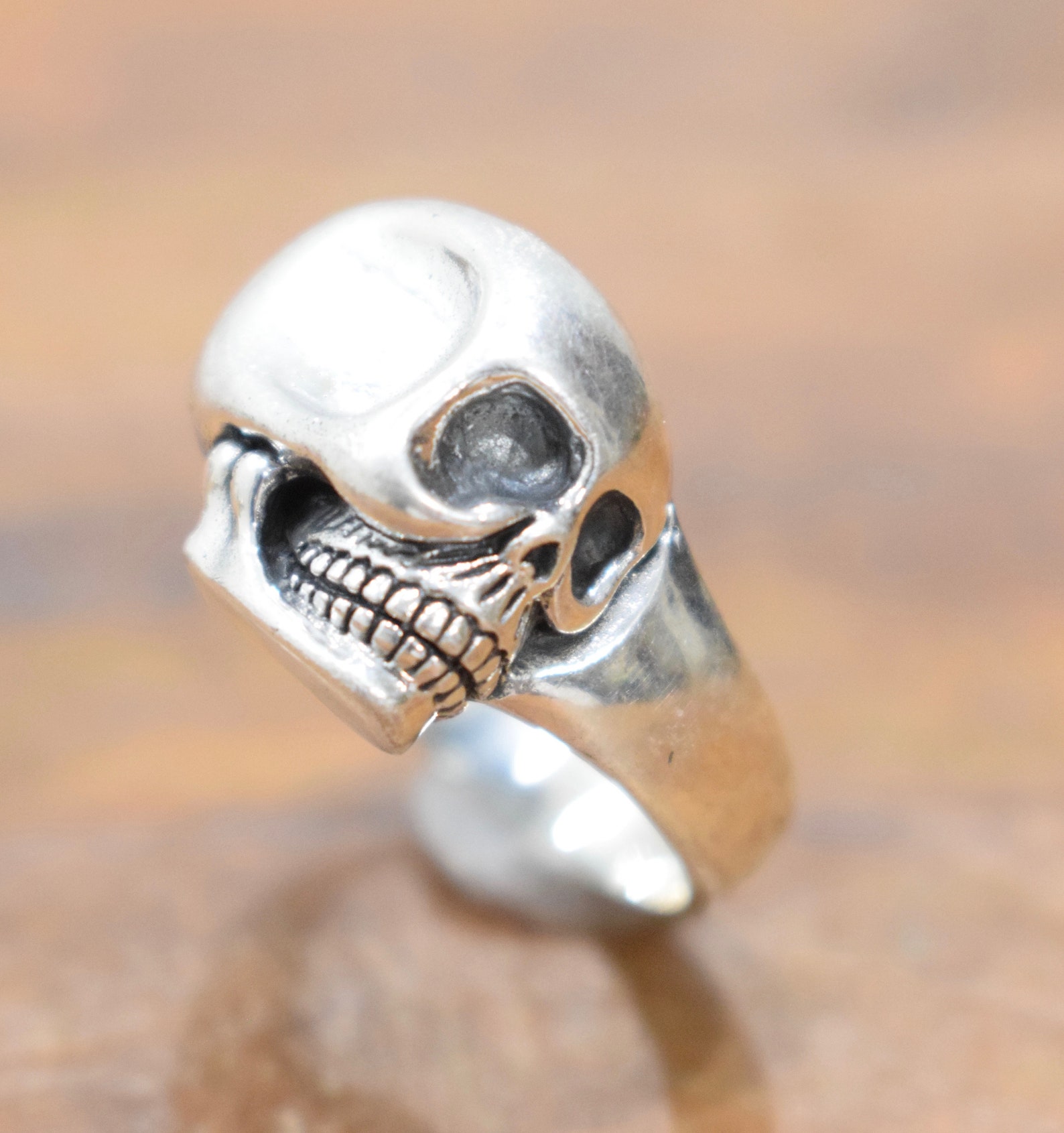 Ring Sterling Silver Skull Ring - Etsy