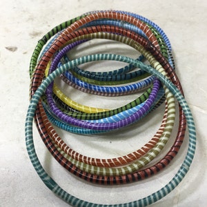 Bracelets African Telephone Plastic Wire Handmade Recycled Colorful ...