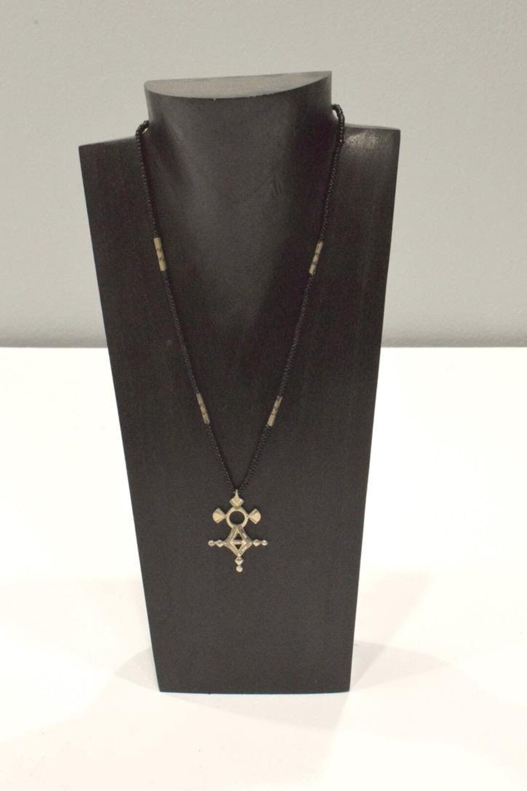 African Tuareg Beaded Silver Cross Necklace Mali - Etsy