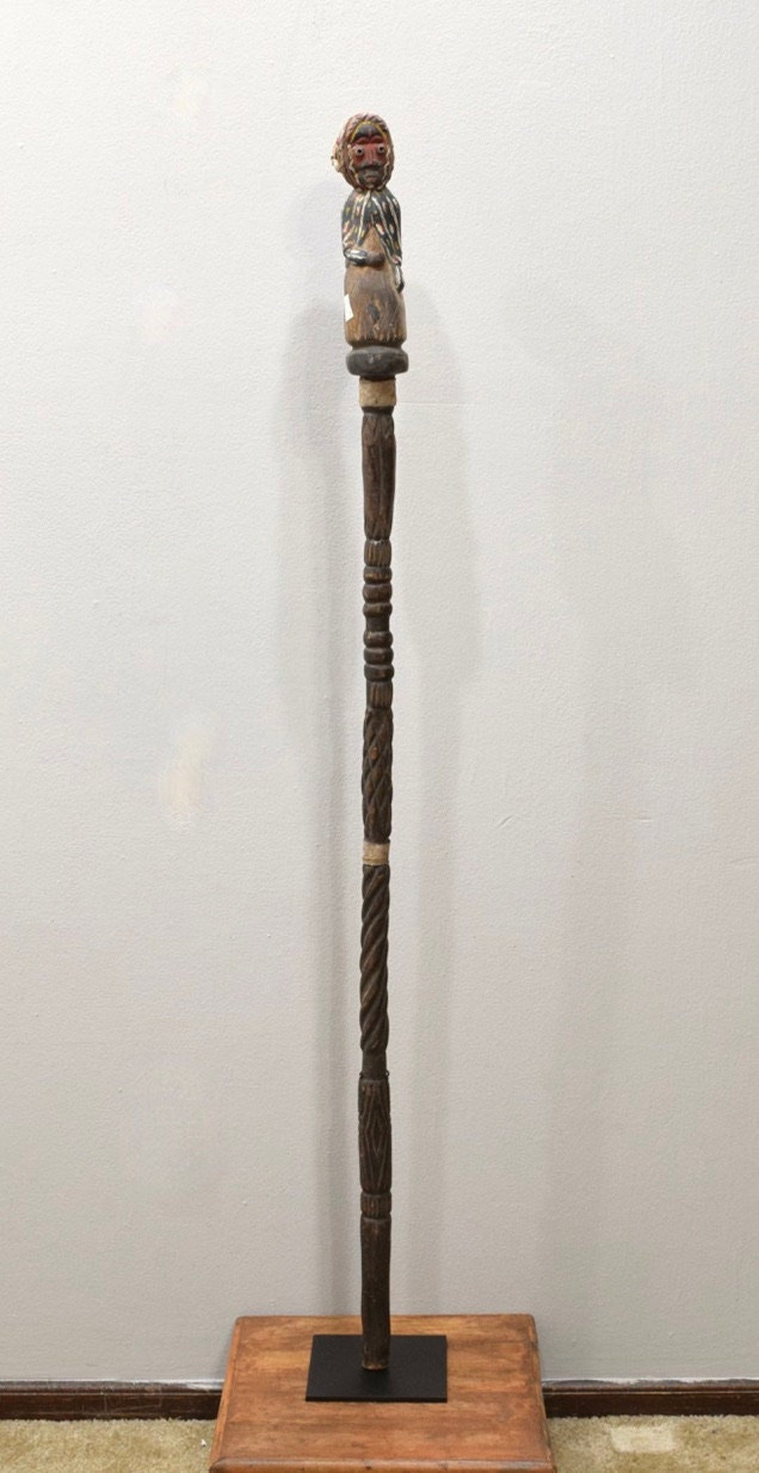 African Staff Baule Tribe Carved Male Figure Walking Staff - Etsy
