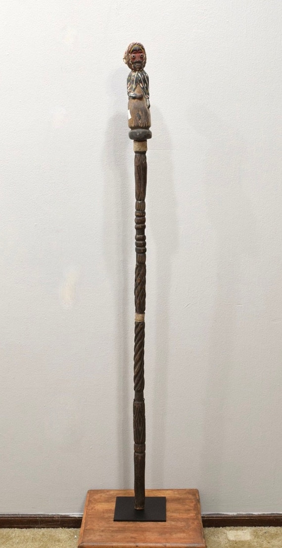 African Staff Baule Tribe Carved Male Figure Walking Staff - Etsy