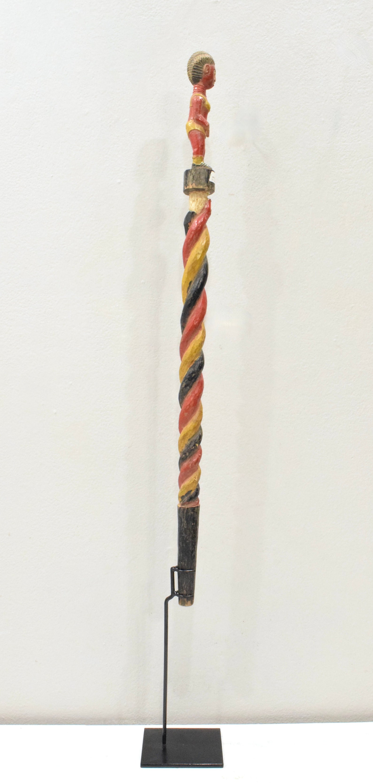 African Cane Colonial Walking Stick Baule Figure Handle Cote D'ivoire ...