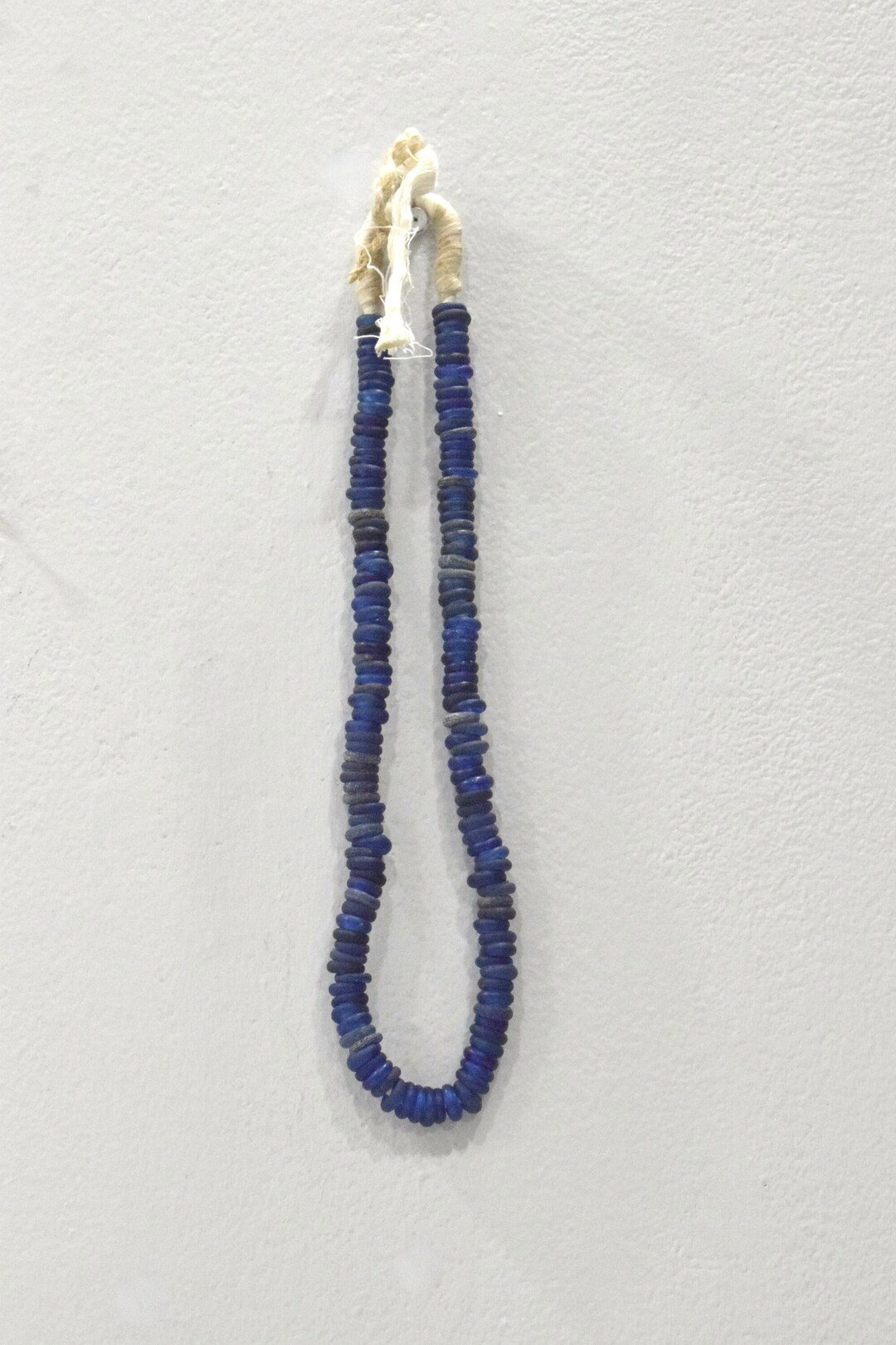 African Dogon Tribe Blue Glass Ring Bead Strand - Etsy