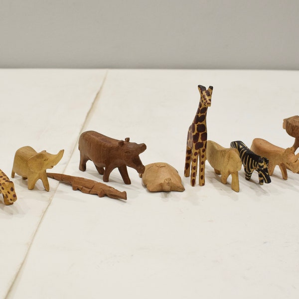 Wood Carved Small Animals - Etsy