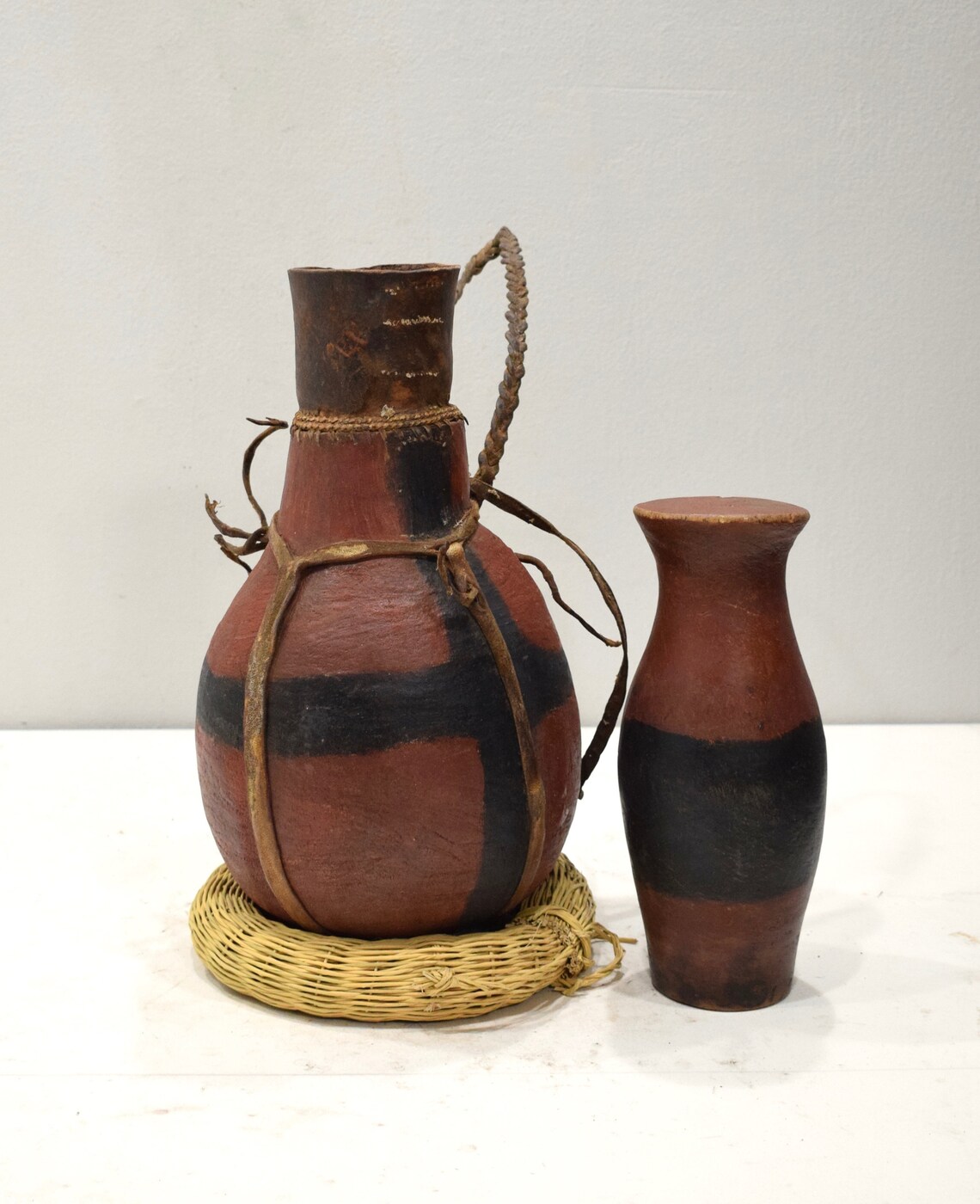 African Jug Wood Leather Turkana Tribe Milk Container Kenya | Etsy