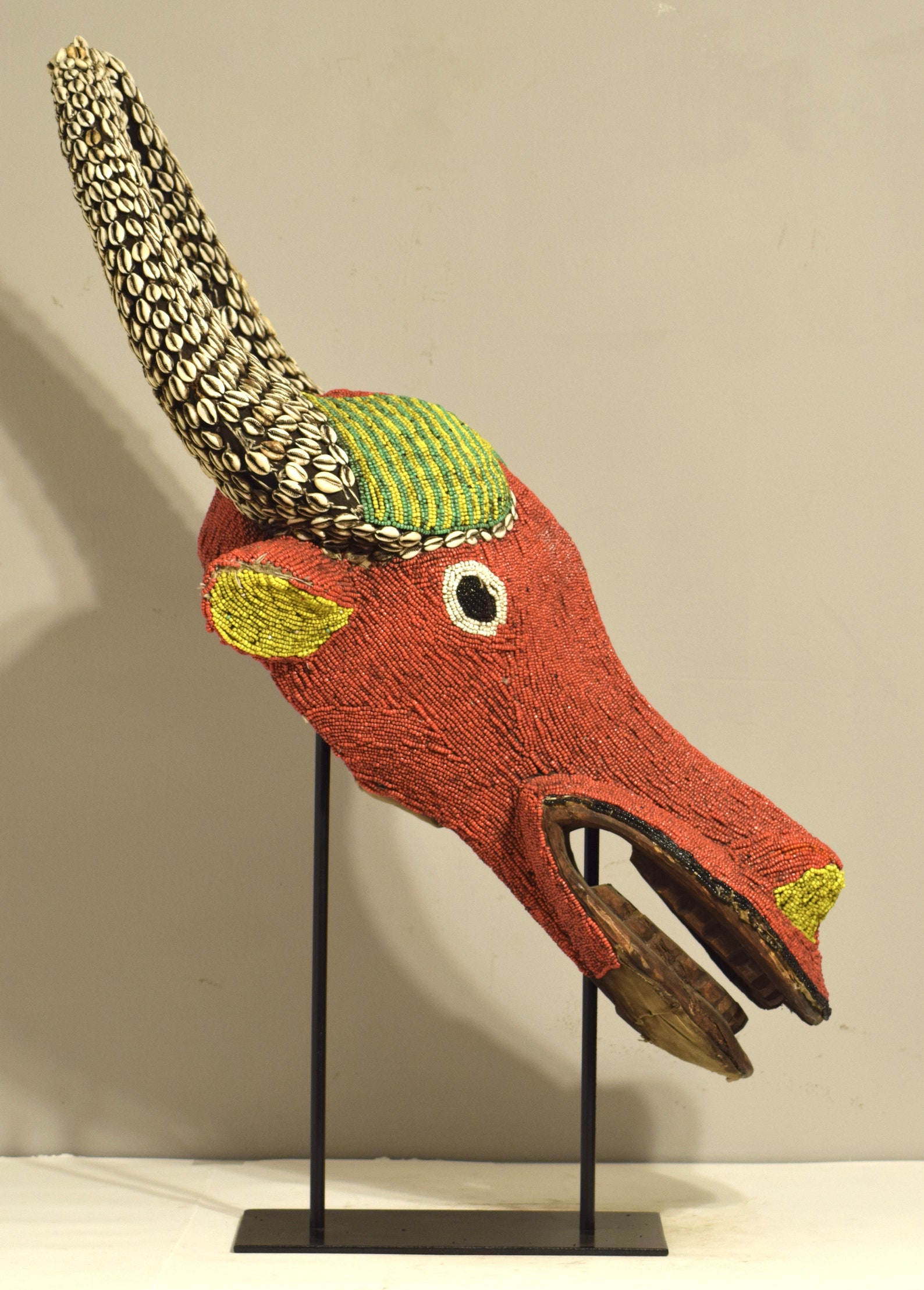 African Mask Water Buffalo Beaded Mask Bamileke Tribe - Etsy