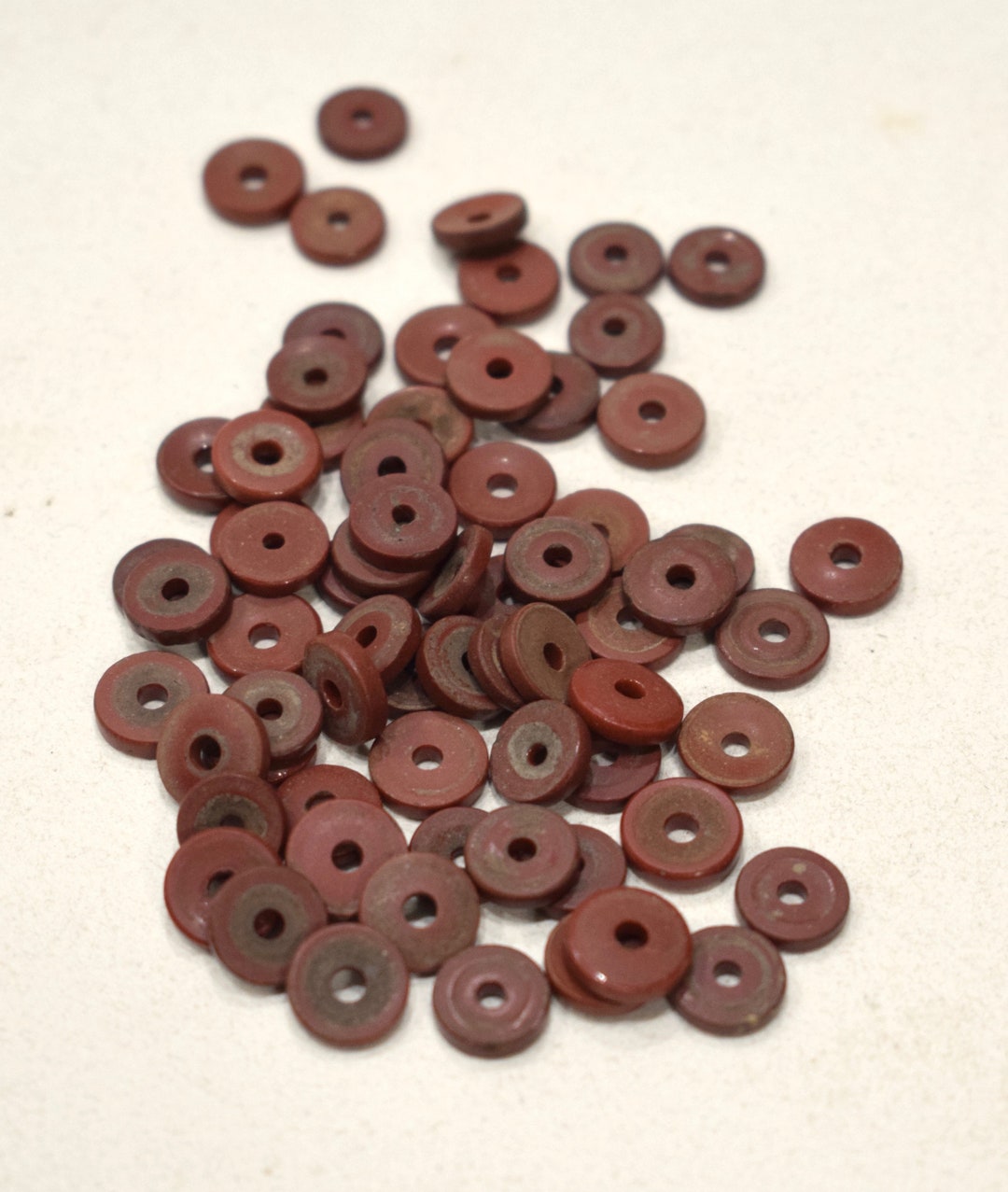 Beads African Rust Round Flat Glass Beads 8-10mm - Etsy