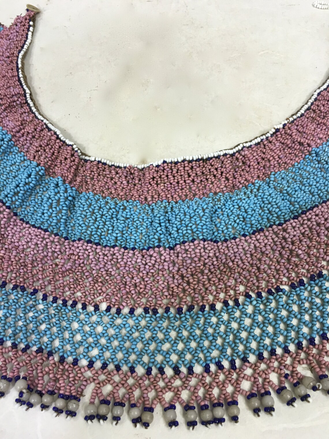 African Collar Xhosa Tribe Beaded Pink Blue Purity Collar - Etsy