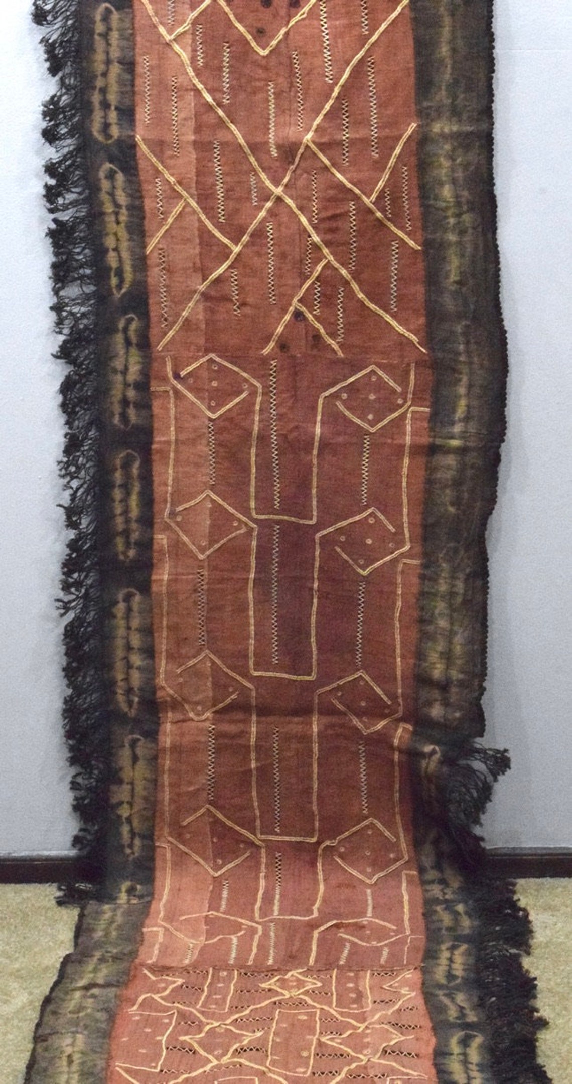 Kuba Cloth African Natural Woven Raffia Handmade Fabric Congo - Etsy