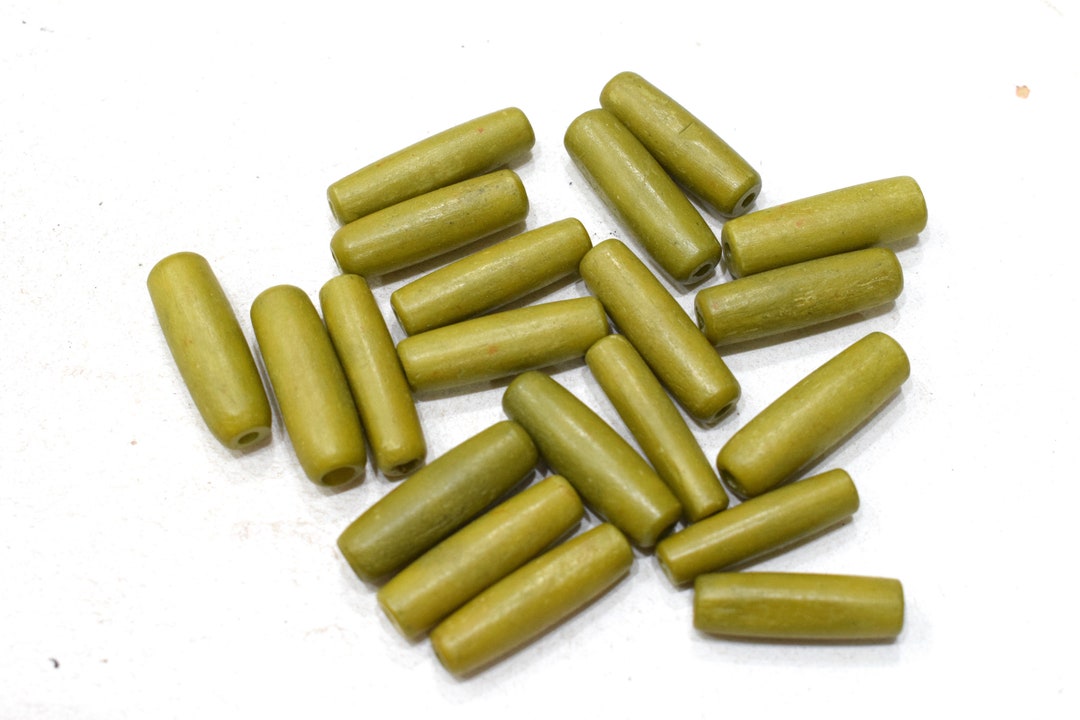 Beads Indonesian Dyed Green Bone 15mm - Etsy