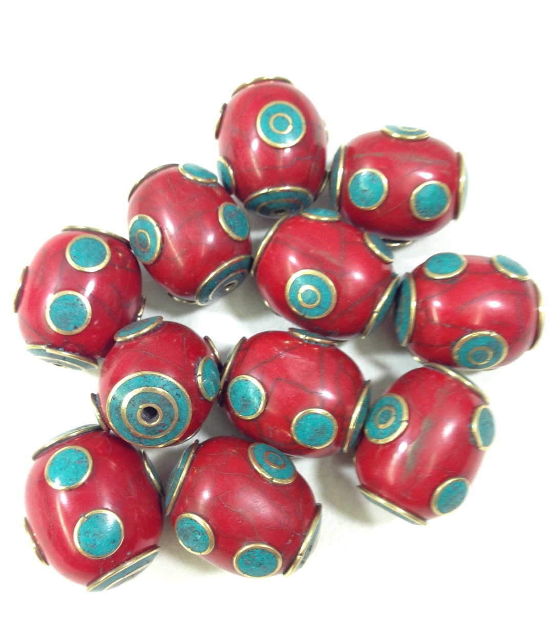 Beads Tibetan Red Crackle Resin Turquoise Beads 28-29mm - Etsy