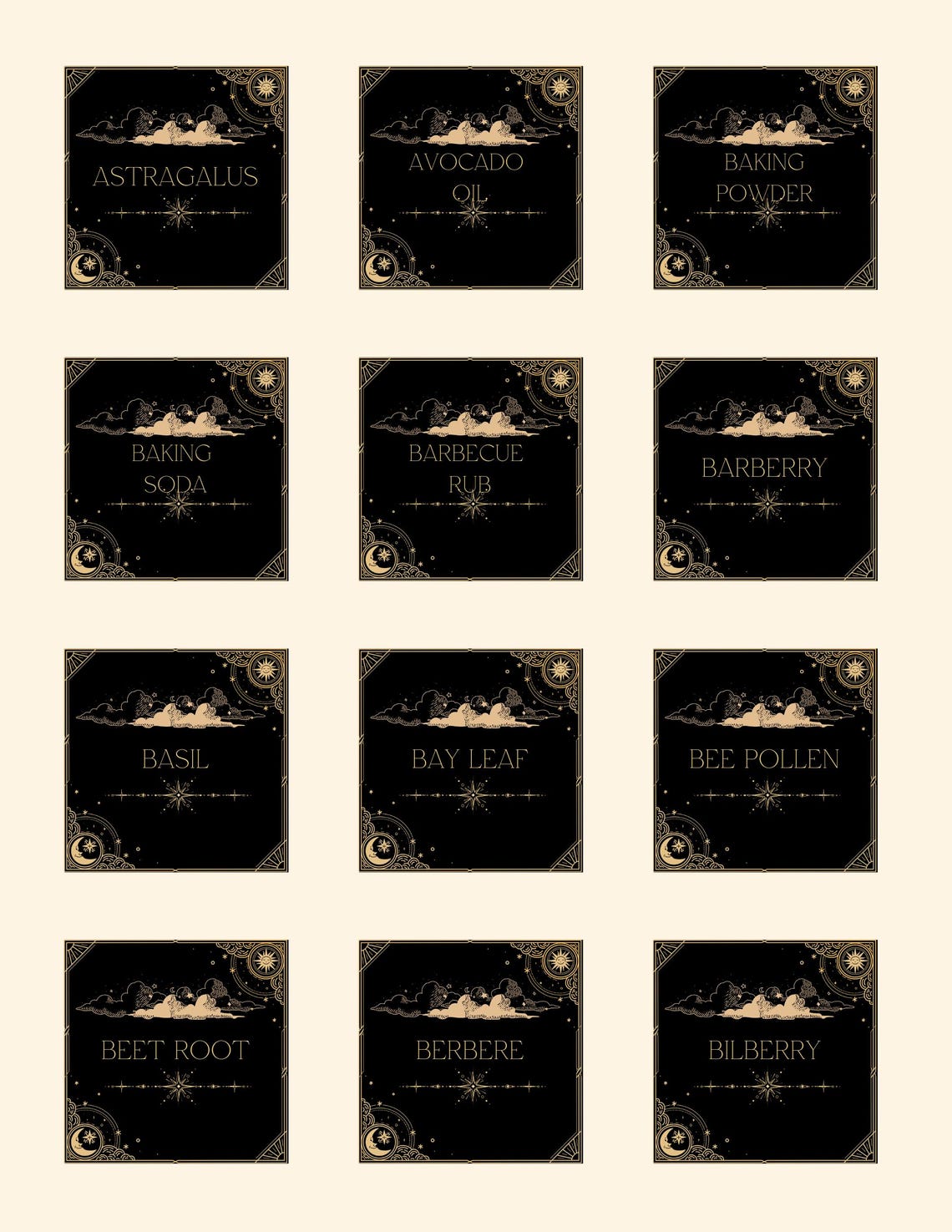 Printable Labels for Organization - Kitchen, Pantry, Apothecary, Spice ...