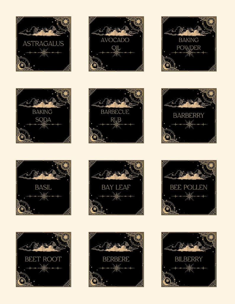 Printable Labels for Organization - Kitchen, Pantry, Apothecary, Spice ...