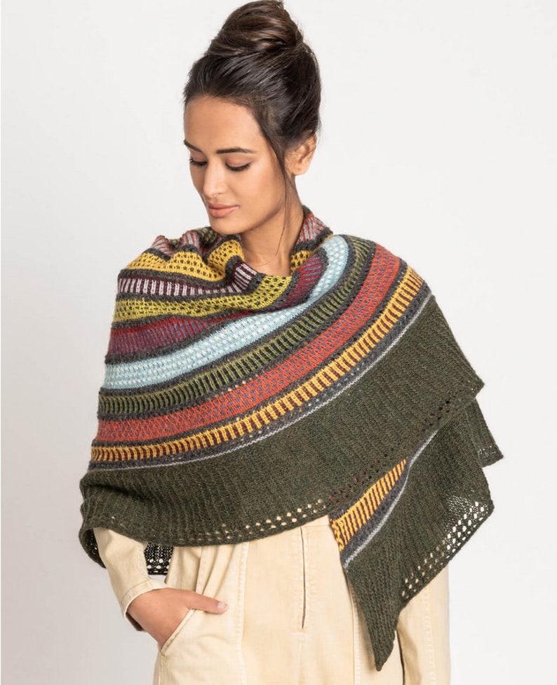 14-color Woolstok Light Shawl Knitting Pattern by Blue Sky - Etsy