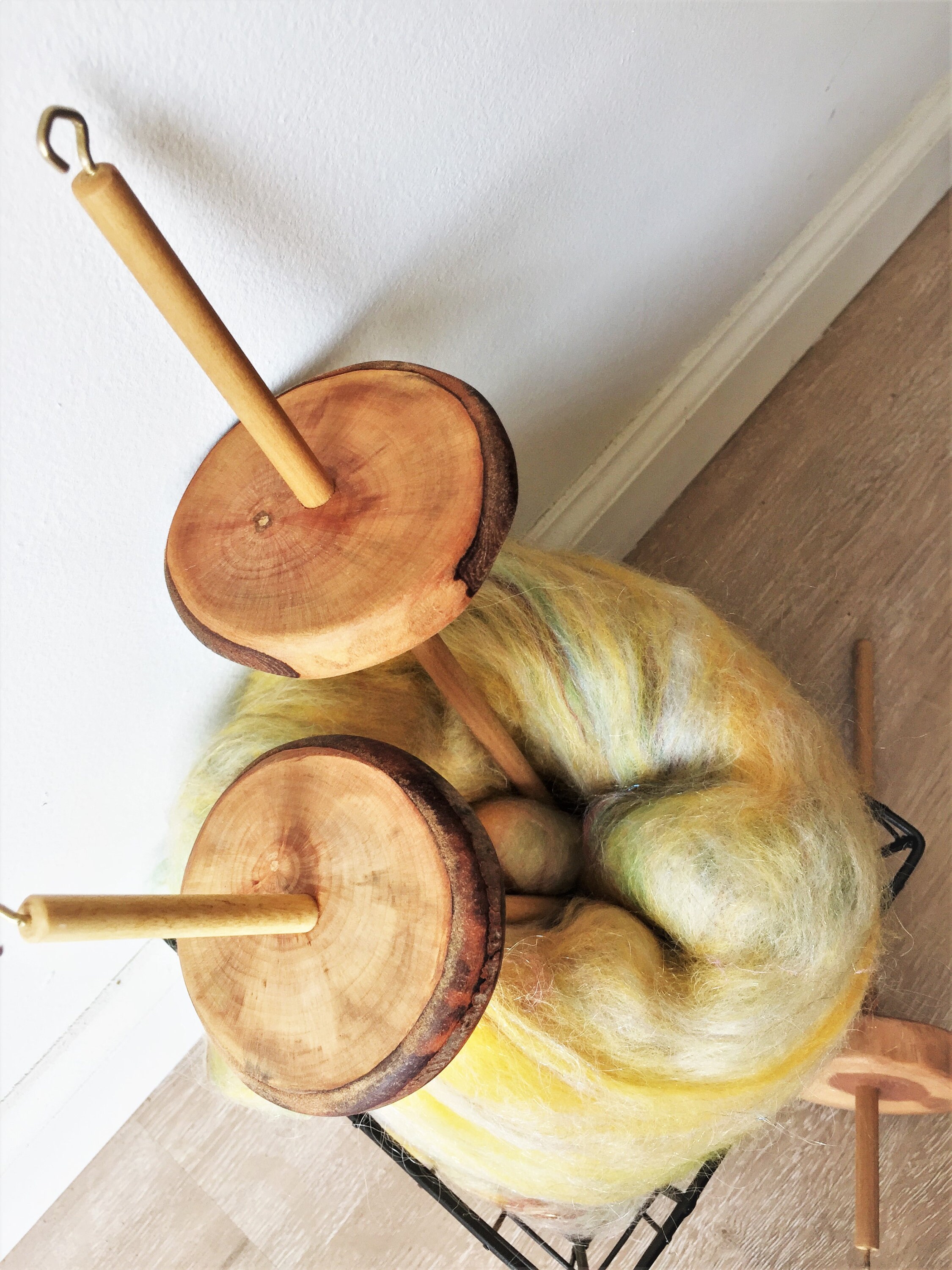 Handmade Rustic Wood Drop Spindle Spin Your Own Yarn Fiber - Etsy