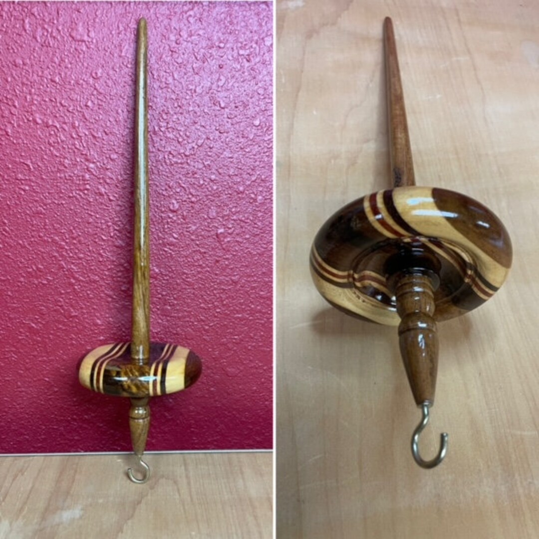 Striped Wood Drop Spindle Spin Your Own Yarn Fiber Arts Notion - Etsy