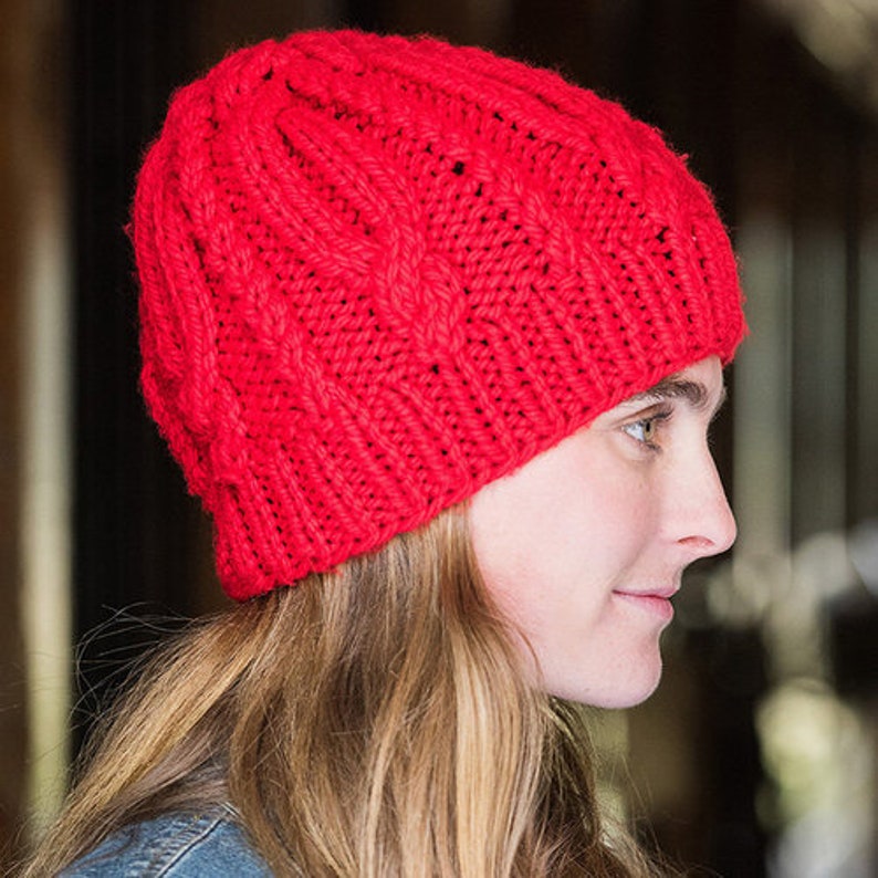 Cable and Twist Hat Paper Knitting Pattern by Vermont Fiber - Etsy