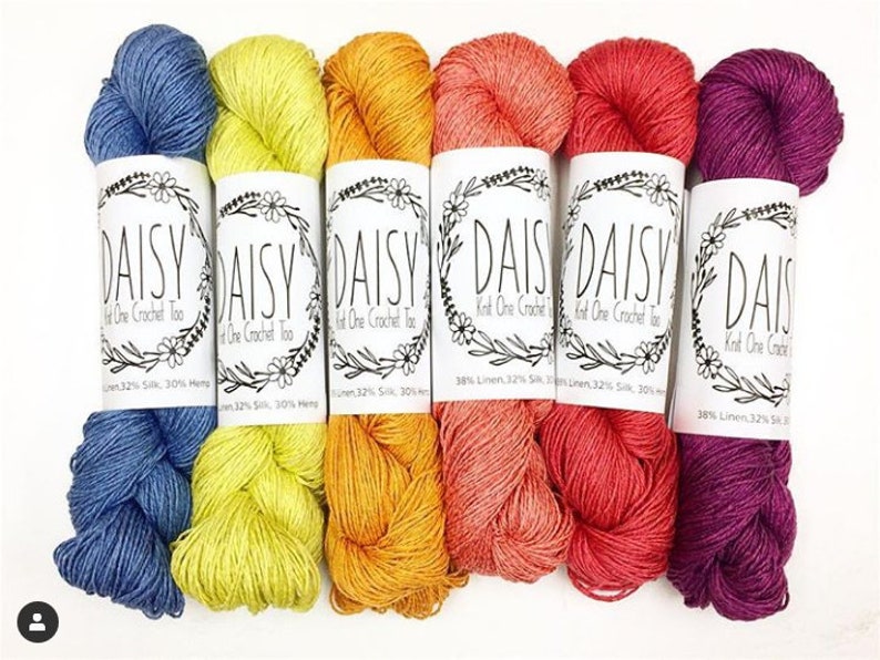 Daisy in Spring Moss Linen Hemp Silk Blend by Knit One - Etsy