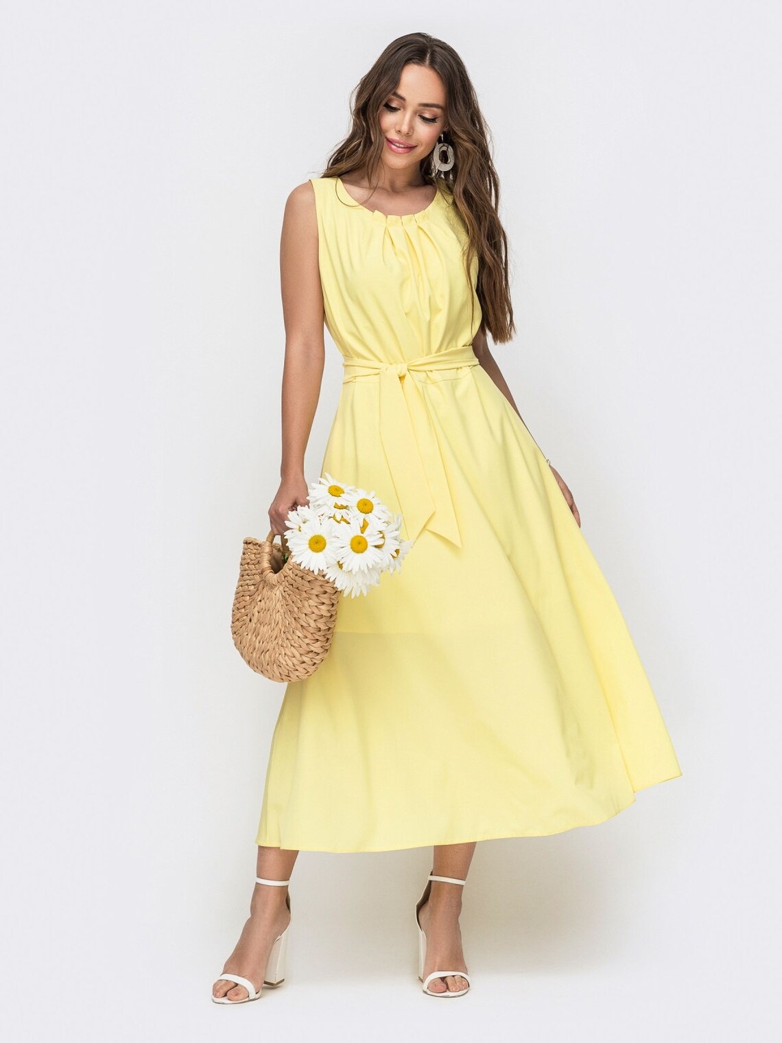 Yellow summer dress midi dress Cocktail Evening Dress Wedding | Etsy