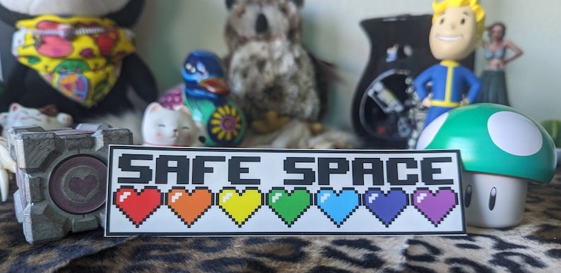 Pixel Hearts Safe Space Sticker - Etsy