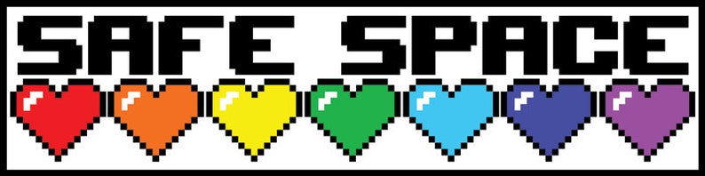 Pixel Hearts Safe Space Sticker - Etsy