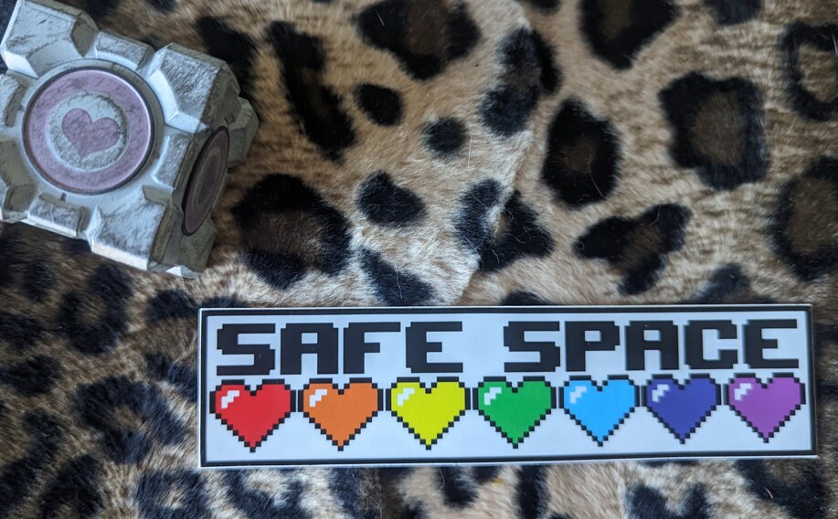 Pixel Hearts Safe Space Sticker - Etsy