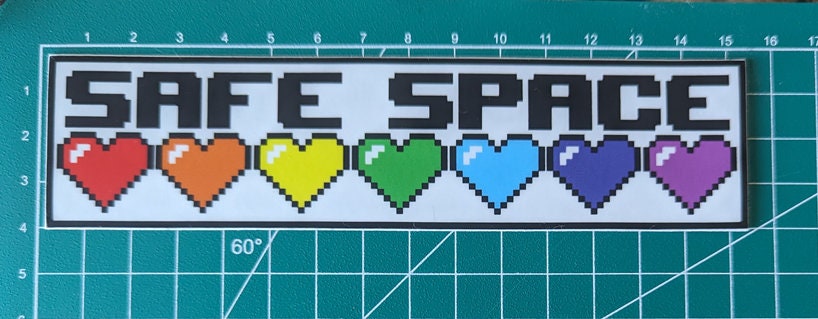 Pixel Hearts Safe Space Sticker - Etsy