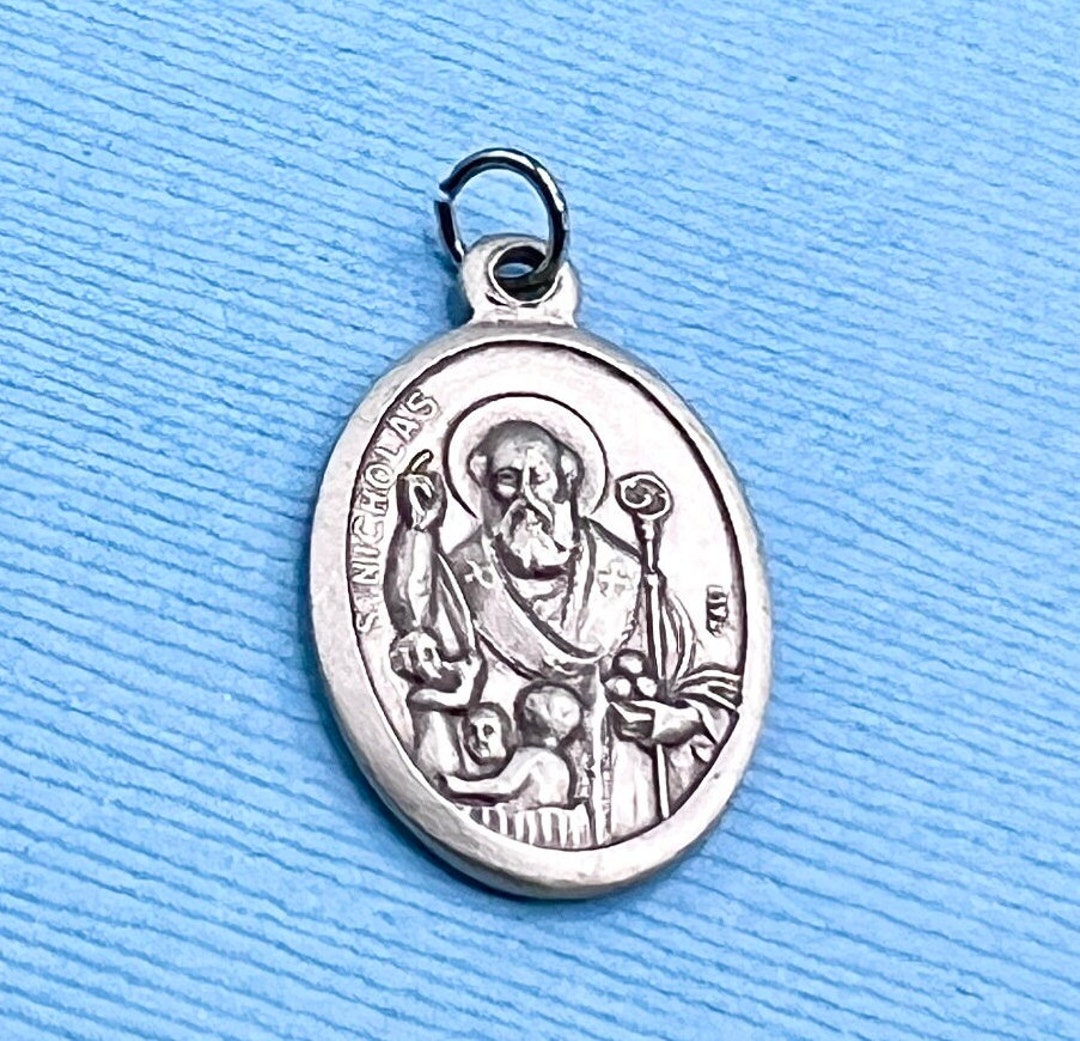 St Nicholas Medal Saint of Sick Children Medal,catholic Jewelry ...