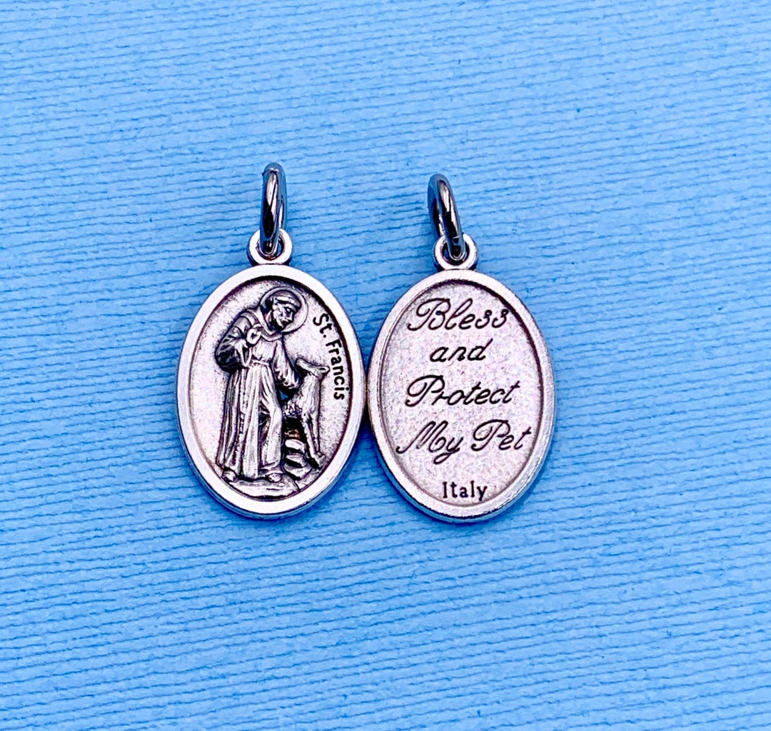 Saint Francis Pet Medal Saint Francis Bless and Protect My Pet Medal ...