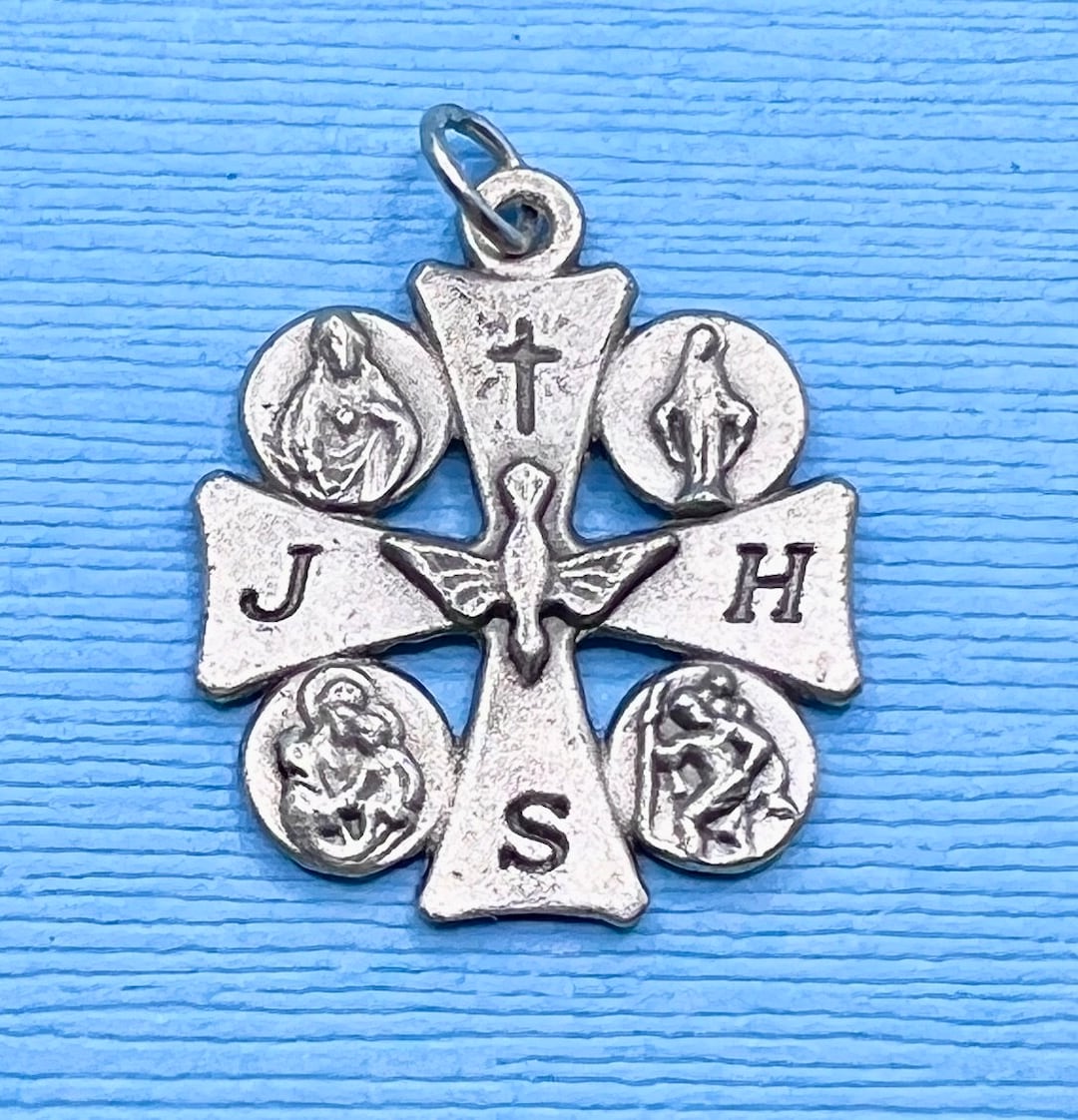 Five Way Medal Holy Medal Catholic Medal Holy Medal Vintage Style 4 Way ...