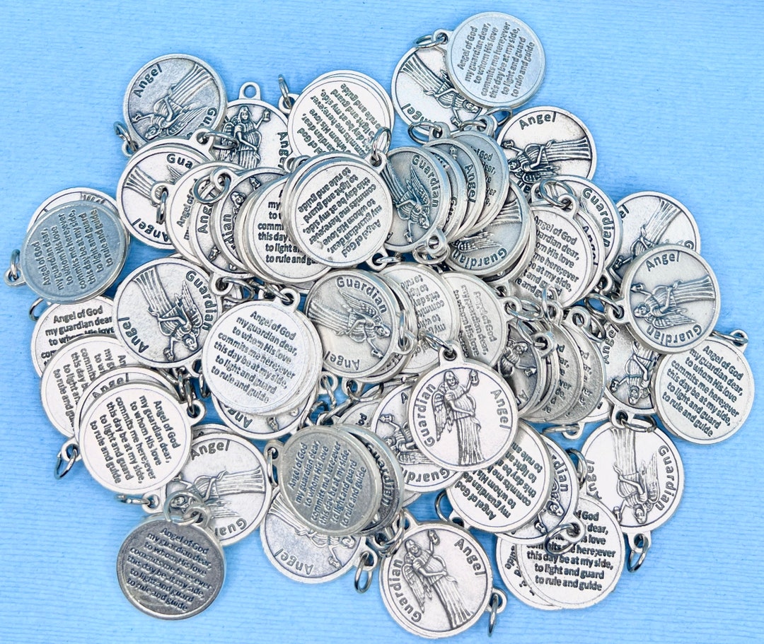 Lot 72 Guardian Angel Prayer Medals Medals Are Not Perfect - Etsy
